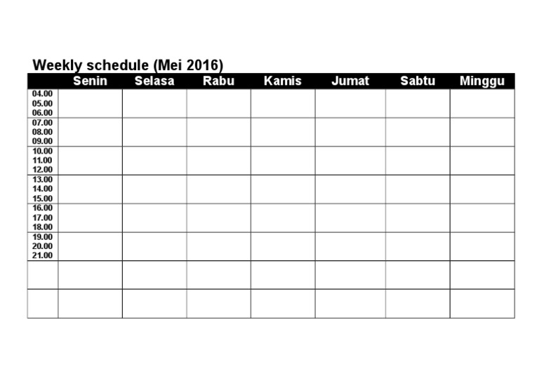 Weekly Schedule Fit To Binder | PDF