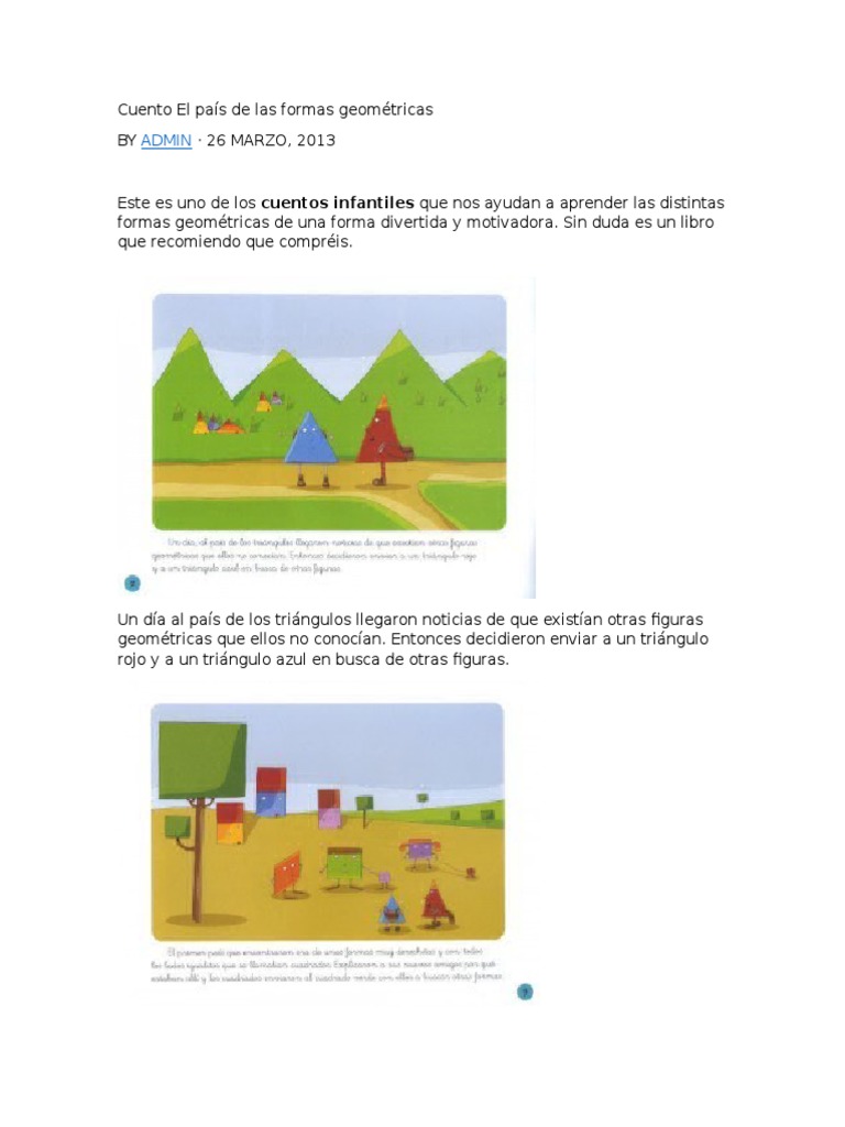 Cuento El País de Las Formas Geométricas | PDF | Rectángulo | Triángulo