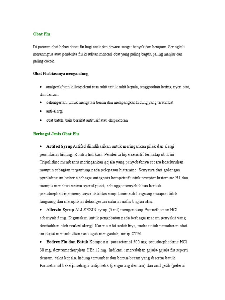 Obat Flu | PDF | Kesehatan Holistik