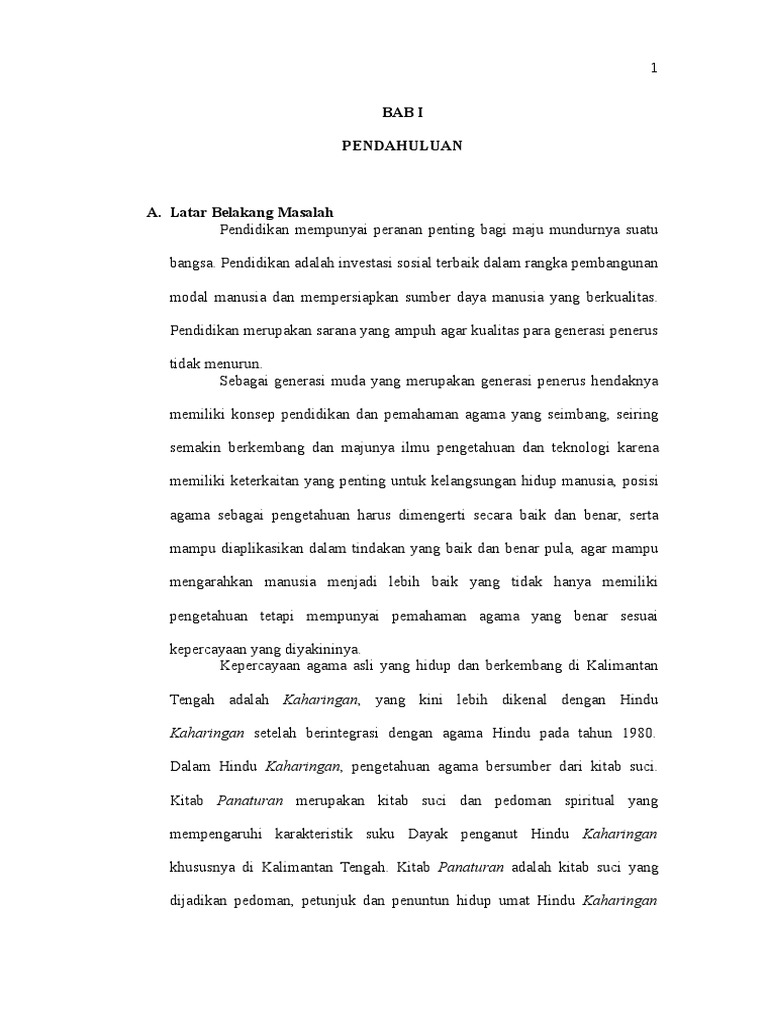 Pendidikan Anak Menurut Agama Hindu Kaharingan Dalam Kitab Suci ...