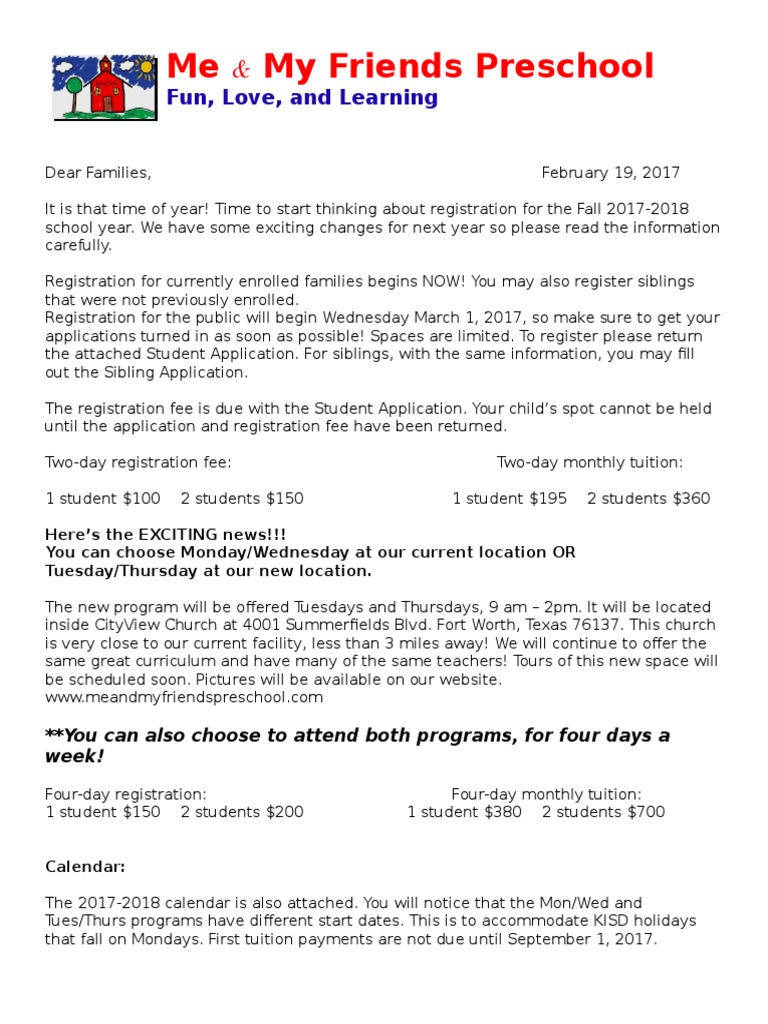 Registration Letter | PDF | Further Education | Schools