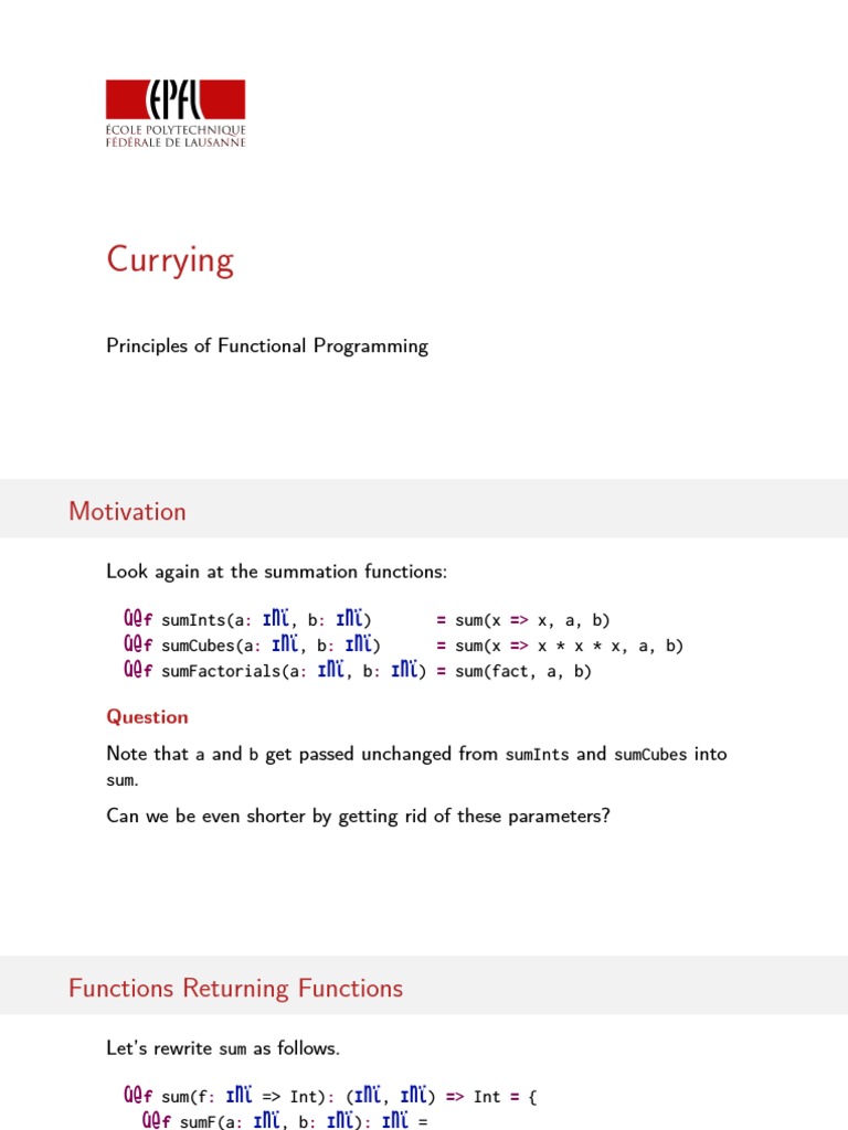 Scala Currying | PDF | Parameter (Computer Programming) | Theoretical ... Scala Currying | PDF | Parameter (Computer Programming) | Theoretical ...