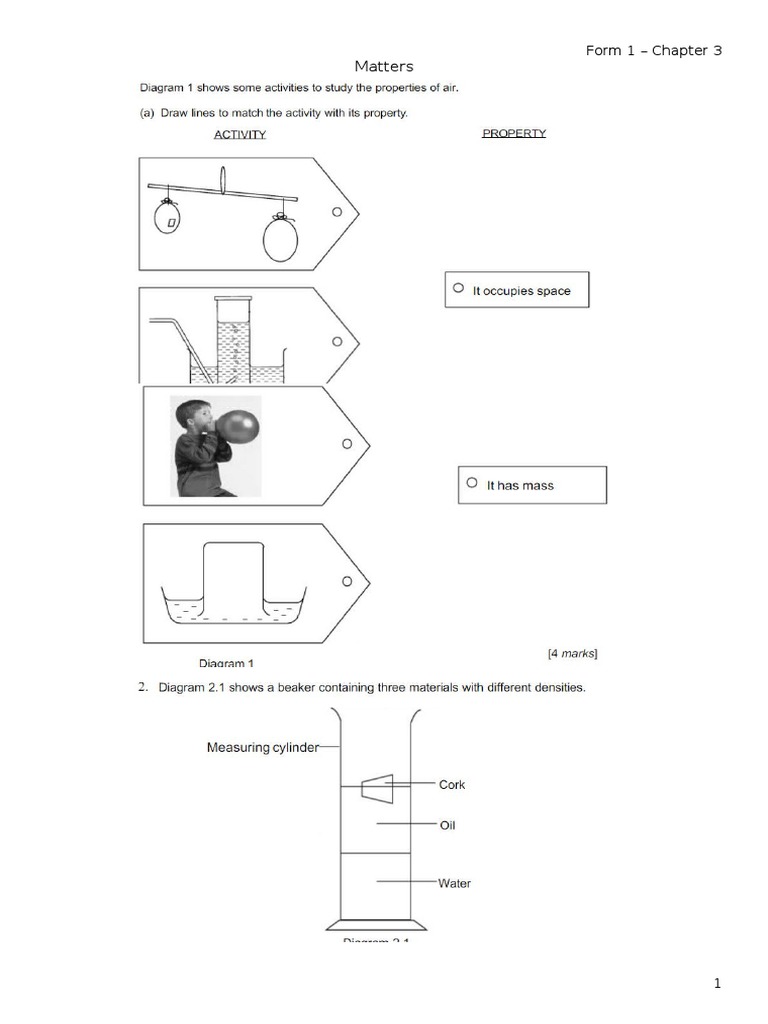 Matters: Form 1 - Chapter 3 | PDF