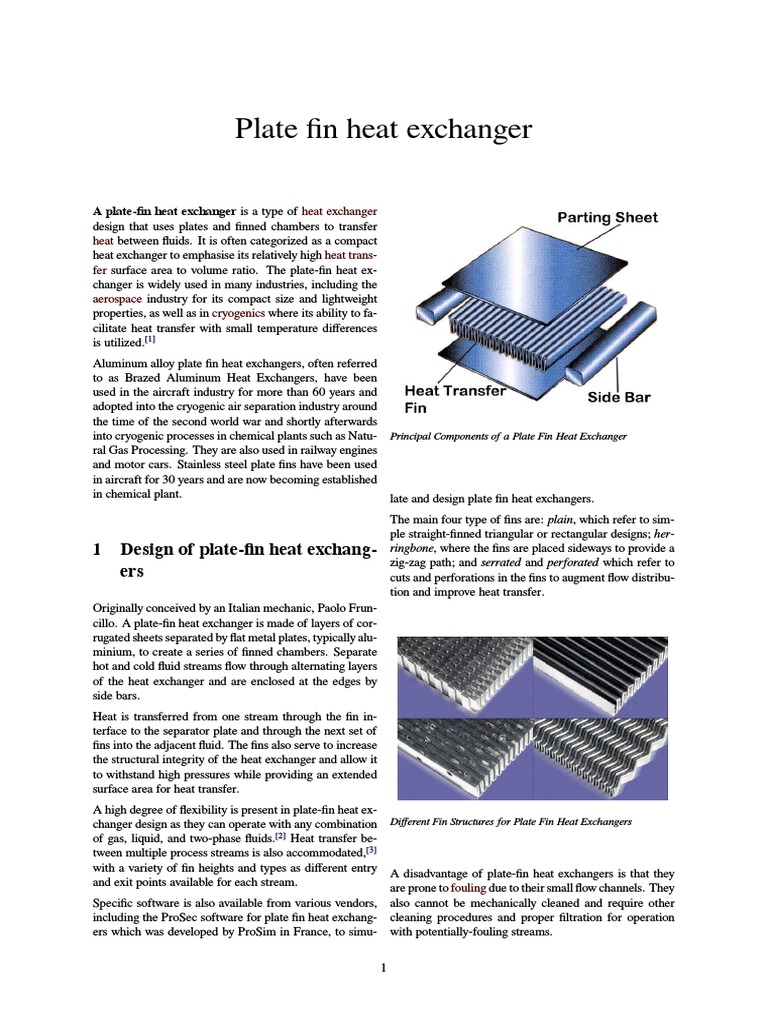 Plate Fin Heat Exchanger | PDF | Heat Exchanger | Gases
