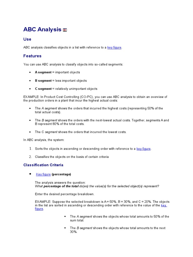 SAP ABC Analysis | PDF | Inventory | Production And Manufacturing