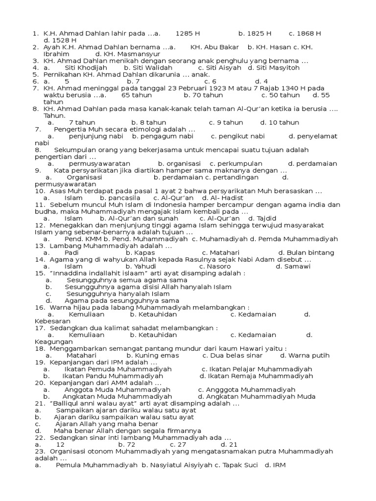 SOAL KMD SMP Mu AD | PDF