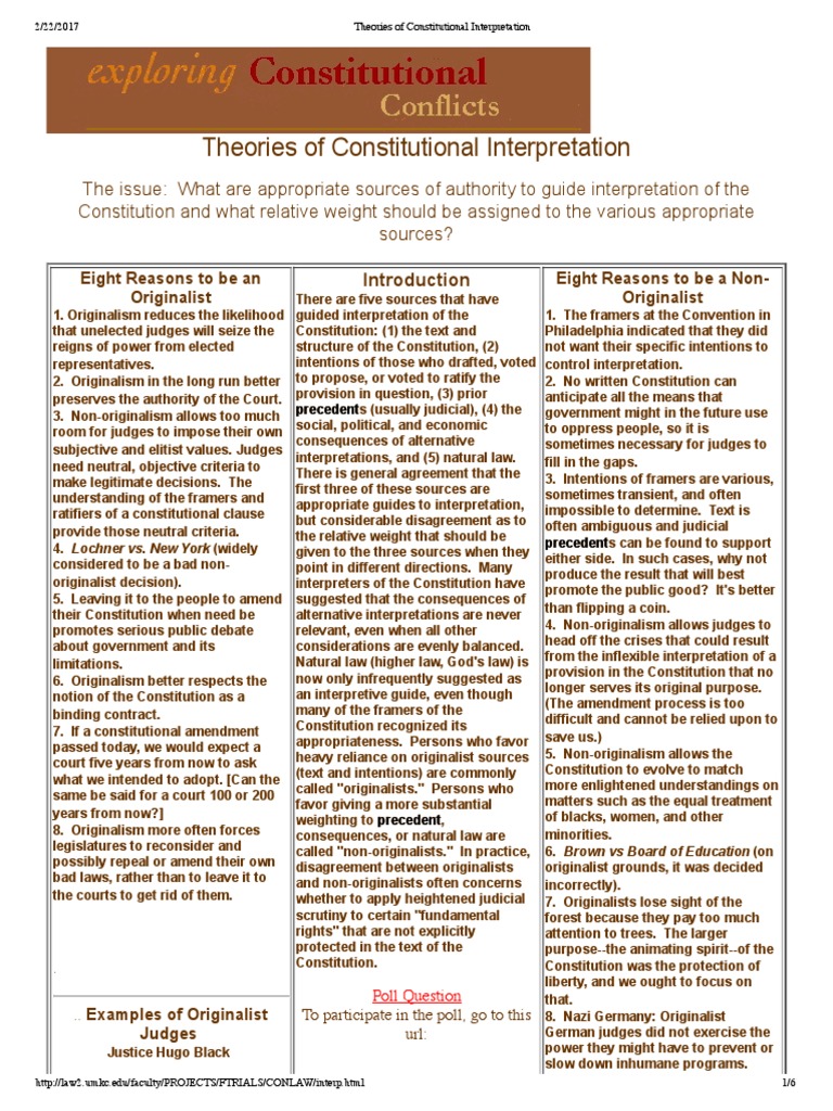 Theories of Constitutional Interpretation | PDF | Precedent | Constitution