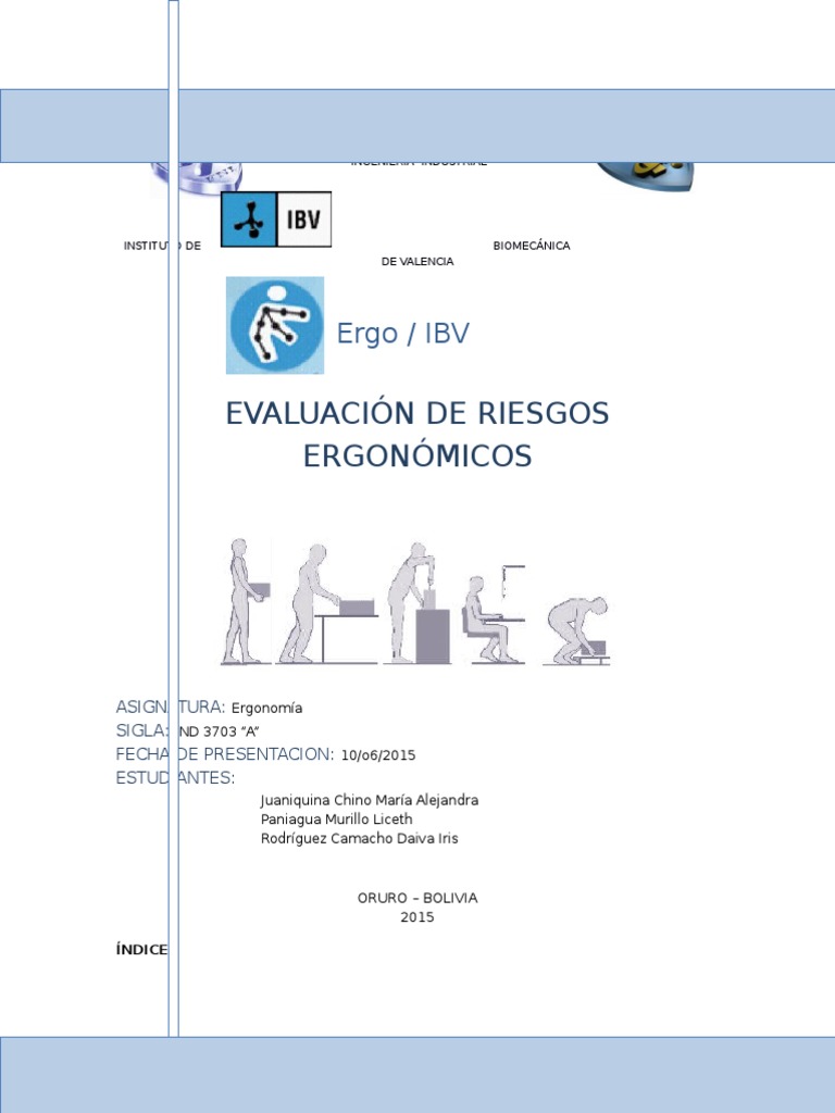 Proyecto Ergo Ibv | PDF | Factores humanos y ergonomía | Salud y bienestar