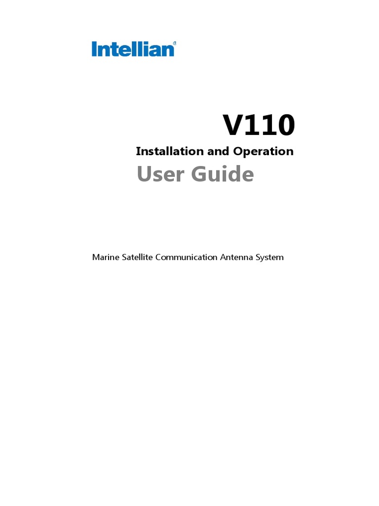 Intellian V110 Manual | PDF | Internet Access | Coaxial Cable