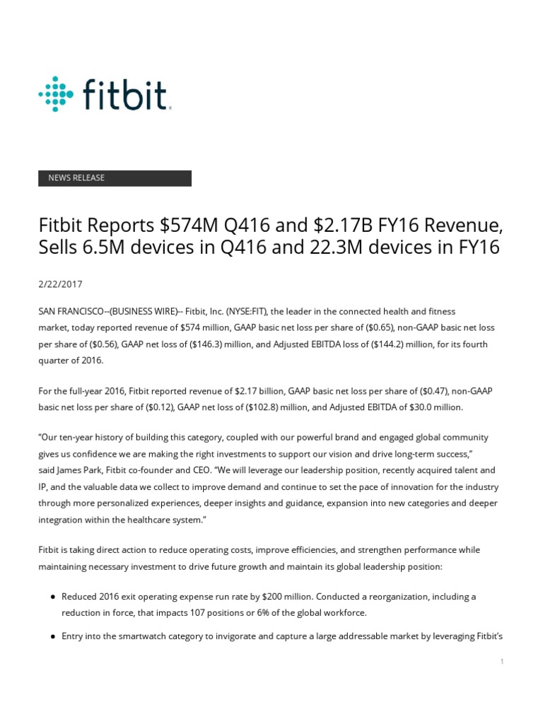 Fitbit Report | Download Free PDF | Employee Stock Option | Equity ...