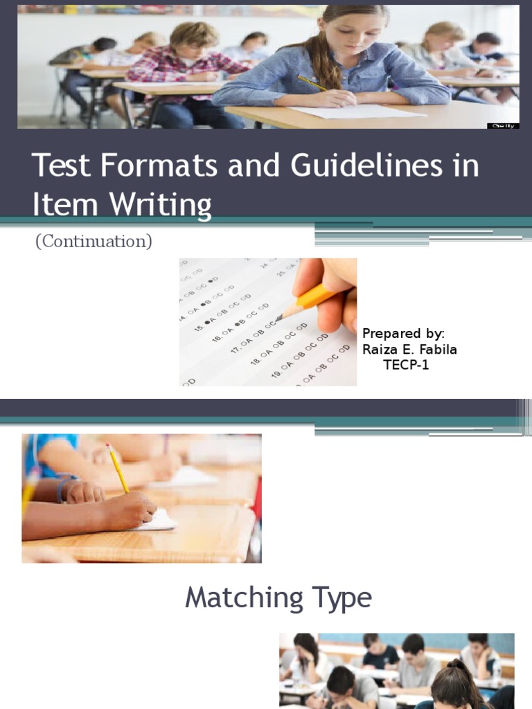 Test Formats and Guidelines in Item Writing | PDF | Linguistics ...
