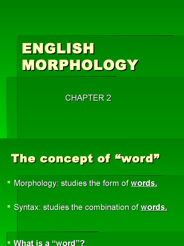 English Morphology PDF | Download Free PDF | Morphology (Linguistics) | Lexicon