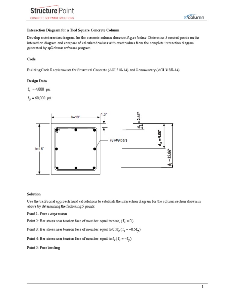 Design Example Columns ACI 318 05 | PDF | Stress (Mechanics) | Bending