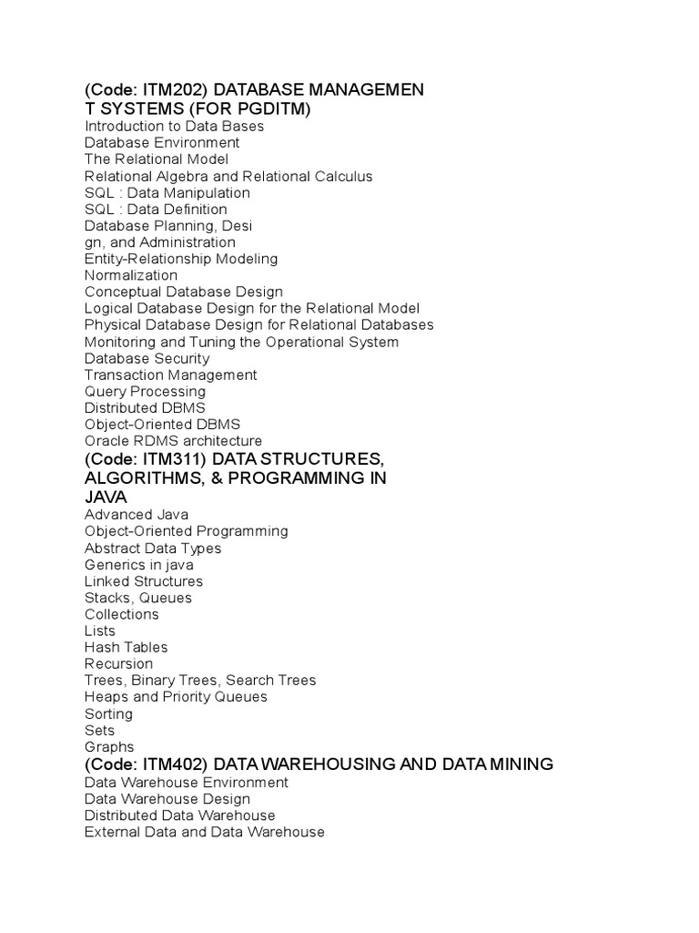 A Comprehensive Overview of Database Management Systems, Data Structures and Algorithms, Data ...