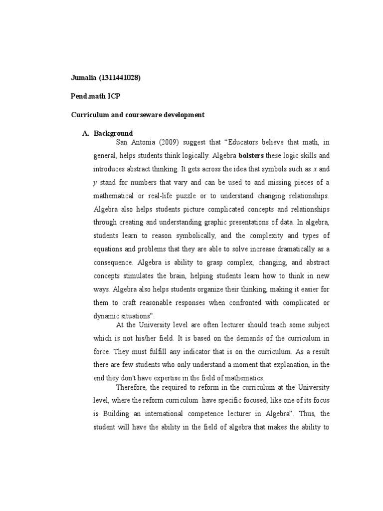 Curriculum and Courseware Development | PDF