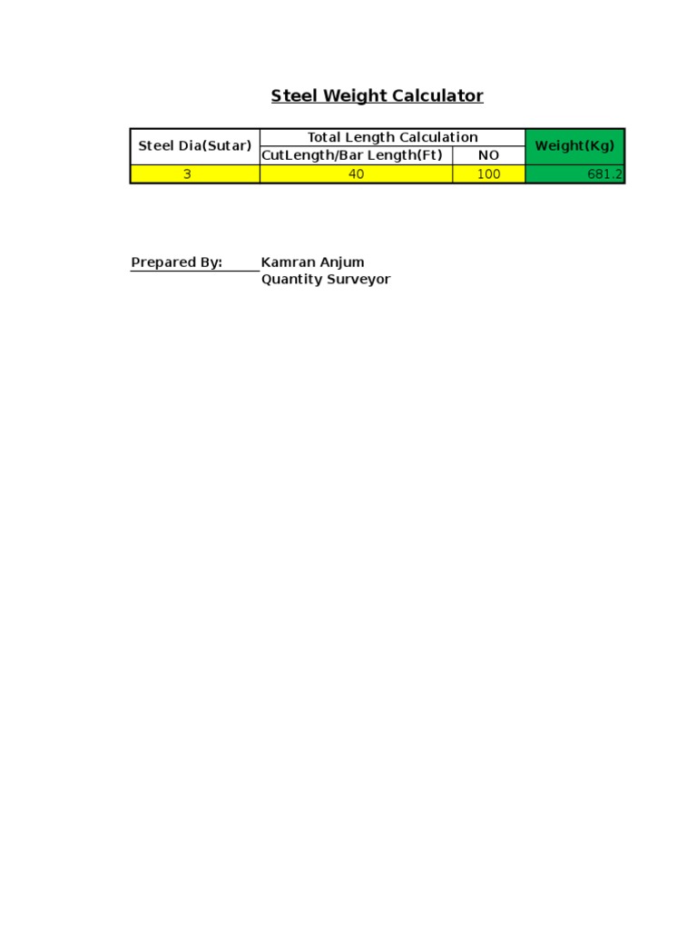 Steel Angle Weight Calculation Guide | PDF