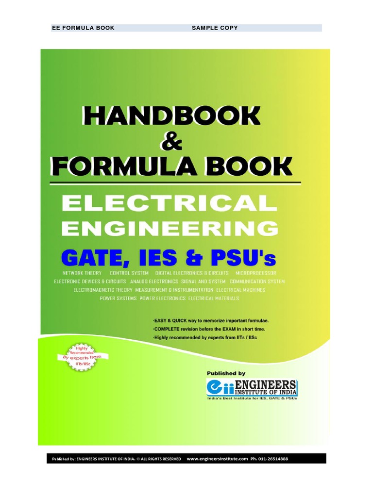 Electrical Handbook Formula Book Sample | PDF | Control Theory | Rectifier