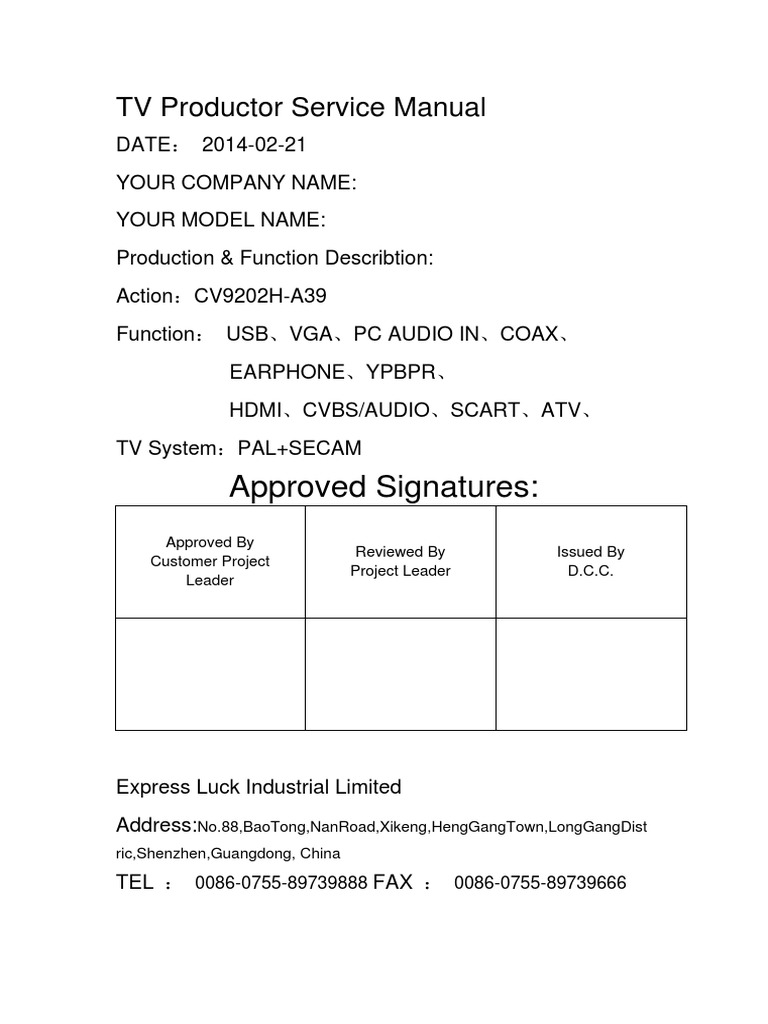CV9202H-A39 Circuit Mainboard Diagram Exploded View | PDF | Video | Hdmi