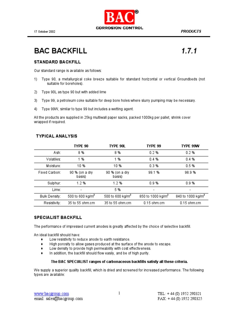 1.7.1 Backfill Carbon | PDF | Electrical Resistivity And Conductivity ...