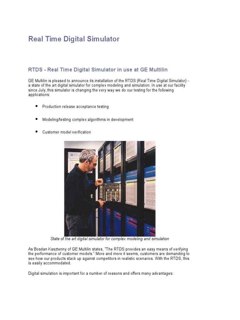 Real Time Digital Simulator | PDF