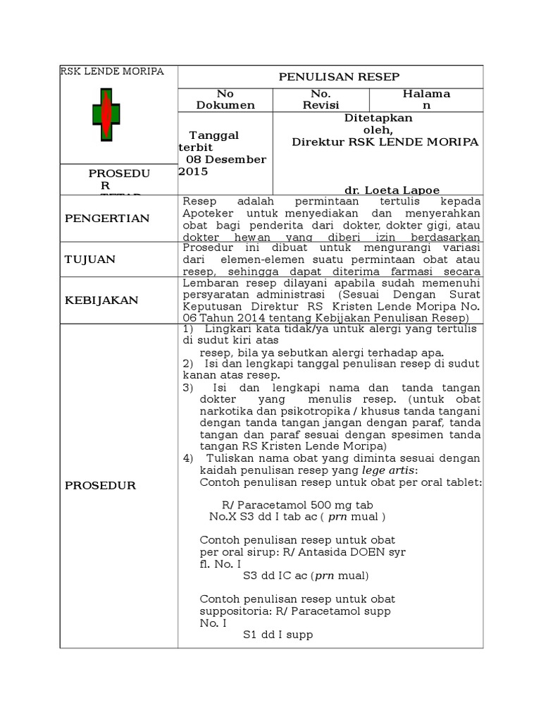 Panduan Penulisan Resep Obat Infus | PDF