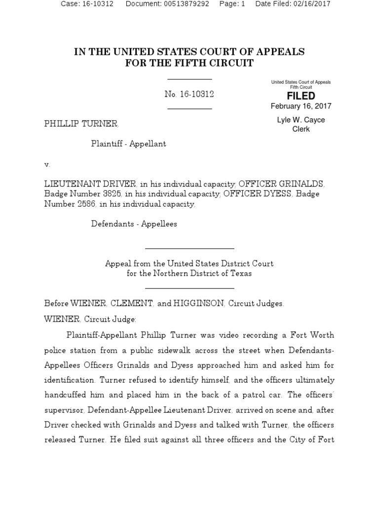 Turner v. Driver | PDF | First Amendment To The United States ...