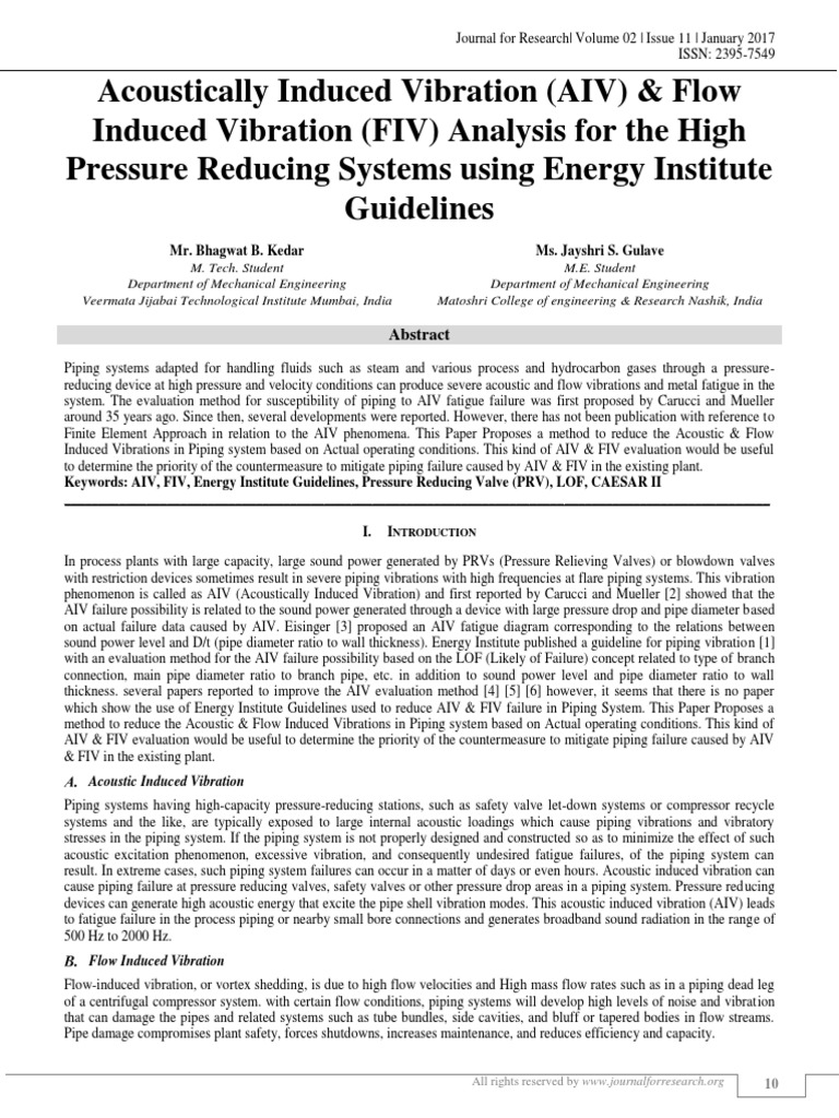Acoustically Induced Vibration (Aiv) & Flow Induced Vibration (Fiv ...