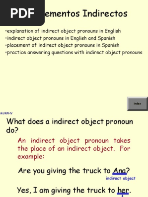 Indirect Object Pronouns Spanish Worksheet Pdf Spanish Grammar: