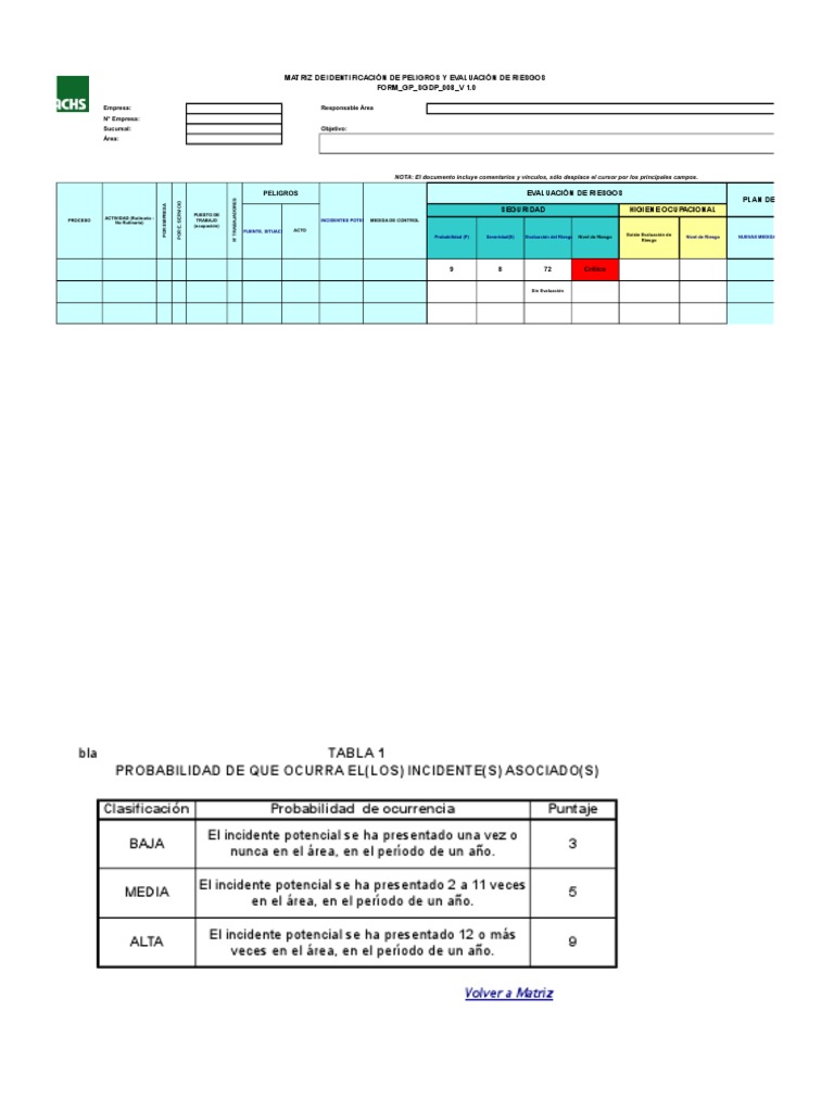 Formato Matriz Iper UCHILE | PDF