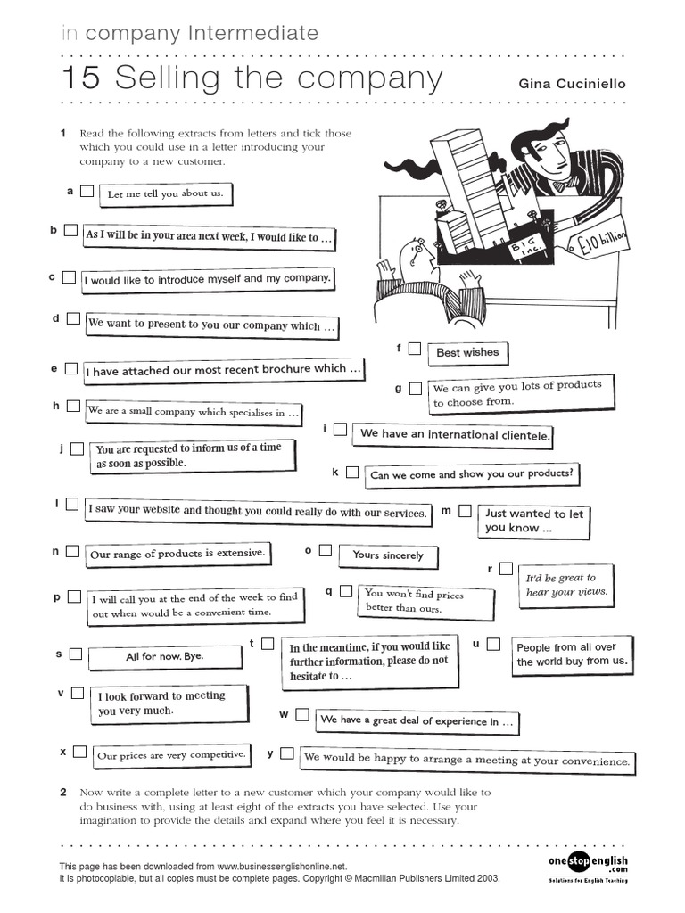 Selling The Company (To Raise Awareness of Appropriate Language For A ...