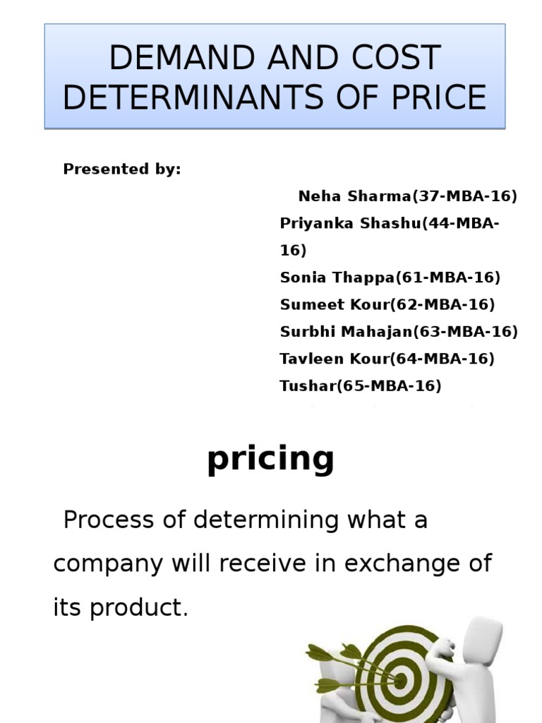 Demand and Cost Determinants of Price | PDF | Demand | Prices