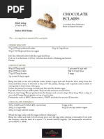 Classic Éclair Choux Paste | PDF