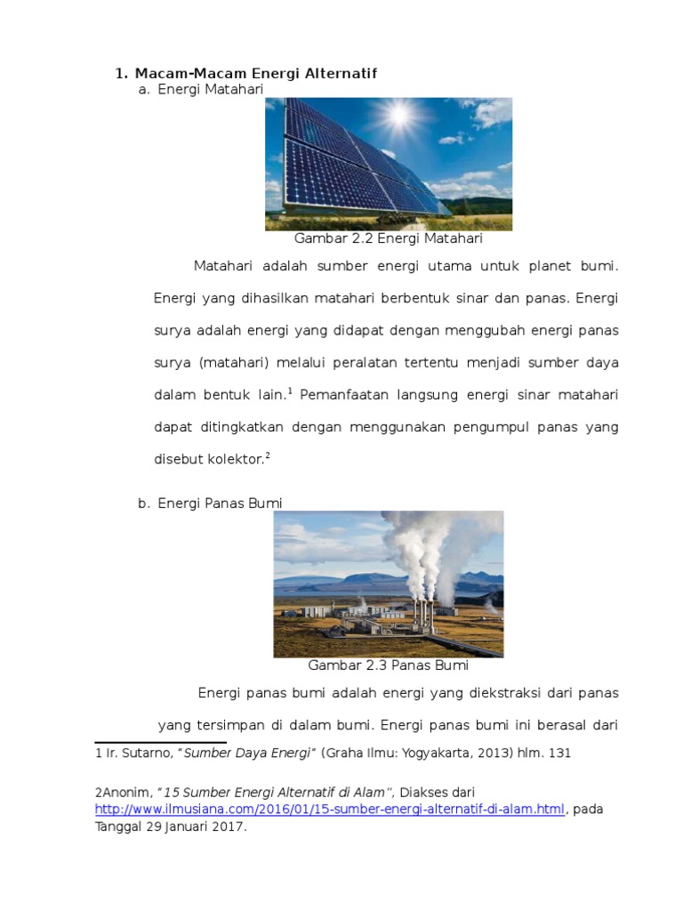 Macam-Macam Energi Alternatif | PDF
