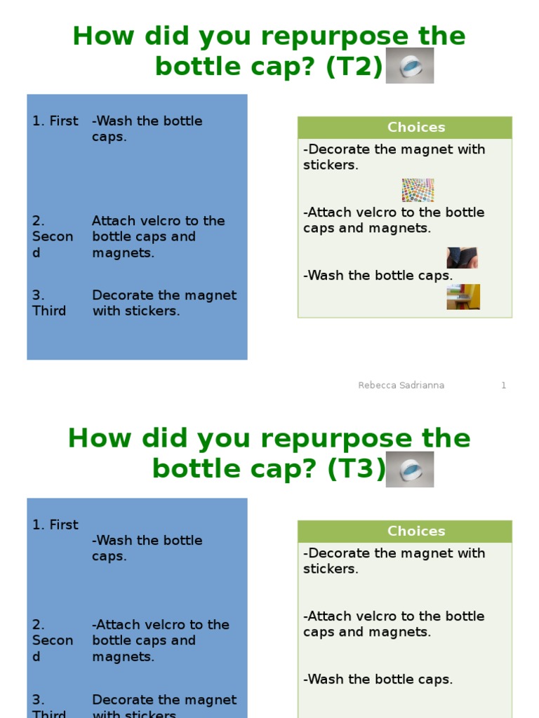 Bottlecaprepurpose Activitystudent Work | PDF | Home & Garden
