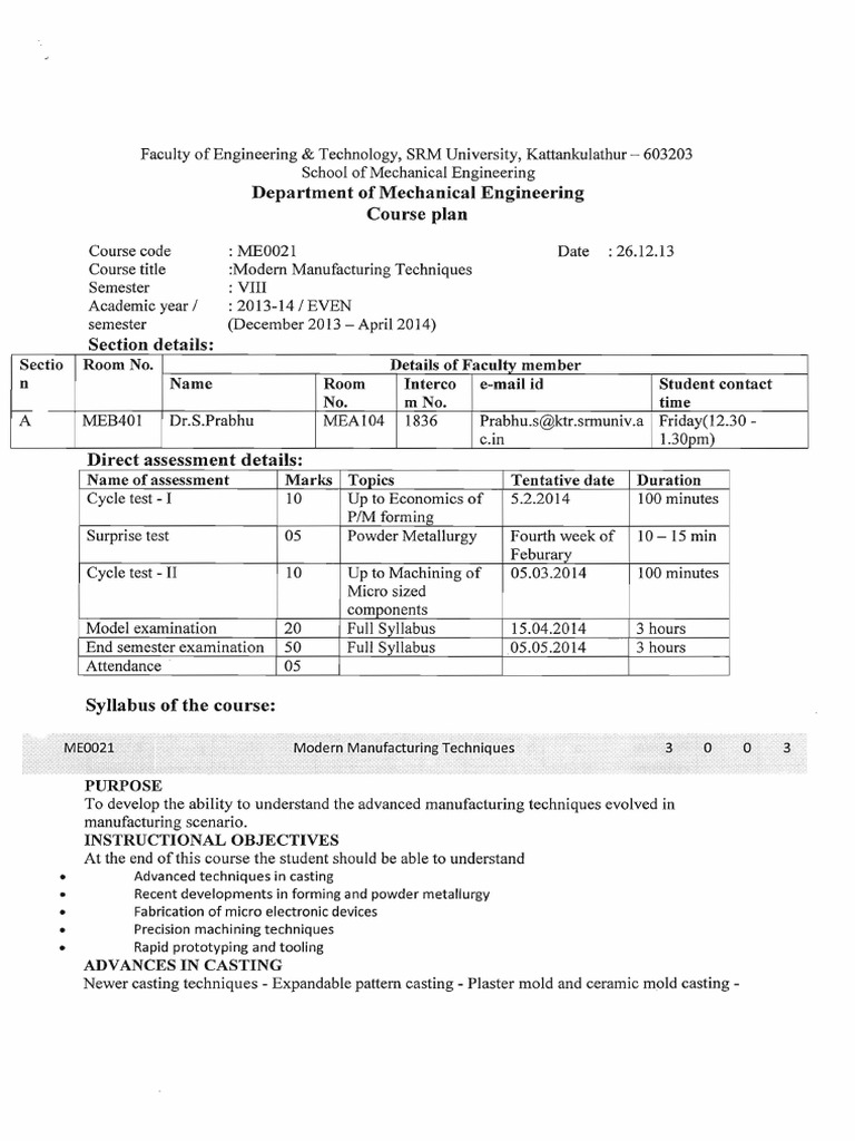 Me0021 Modern Manufacturing Techniques | PDF | Semiconductor Device ...