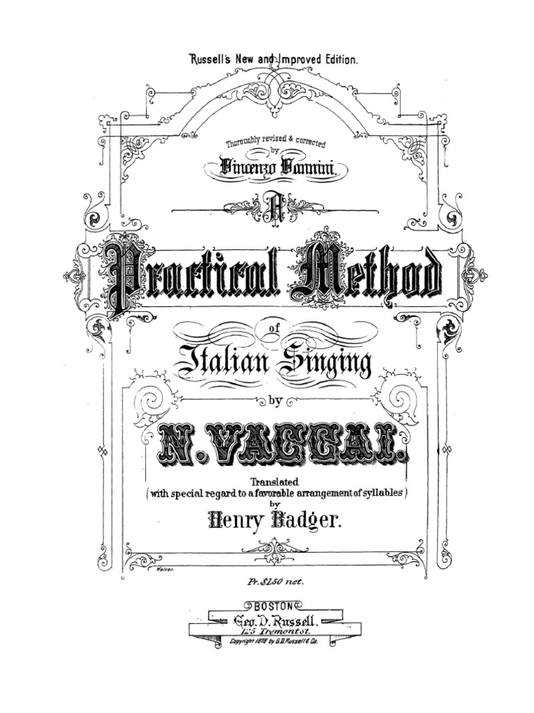 Free Sheet Music - Vaccai, Nicola - Metodo Pratico de Canto - Practical ...