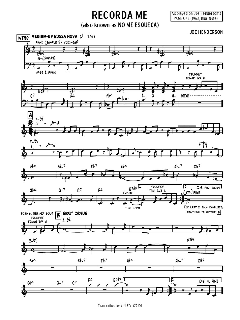 Recordame | PDF | Musical Compositions | Jazz
