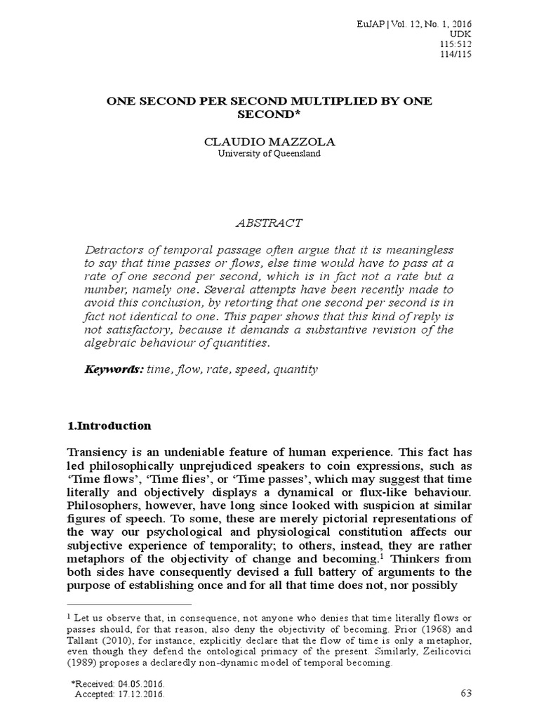 Mazzola - One Second Per Second | PDF | Function (Mathematics) | Argument