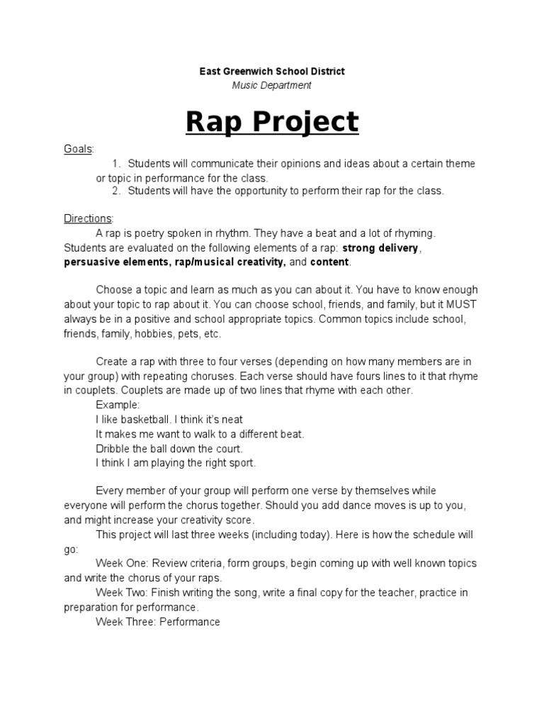 Rapproject | PDF | Rapping | Song Structure