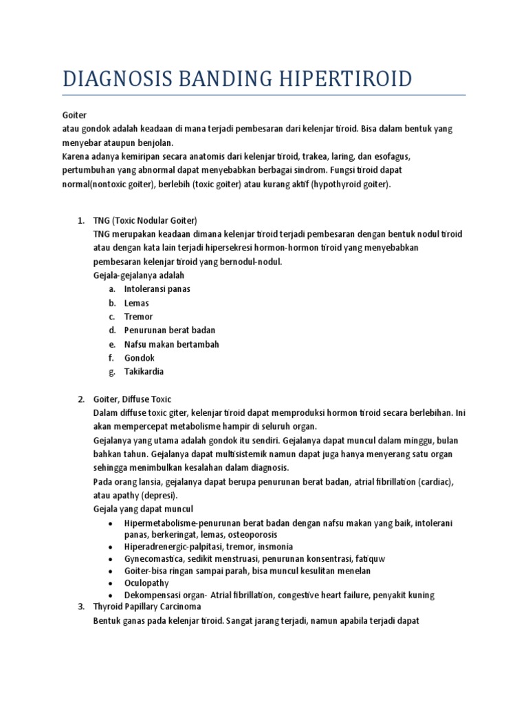 Diagnosis Banding Hipertiroid | PDF
