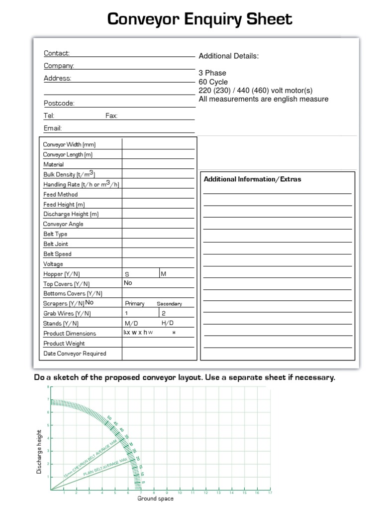 Conveyor Specification Inquiry Form | PDF | Belt (Mechanical ...