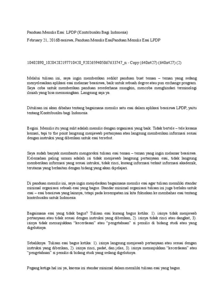 Contoh Essay | PDF