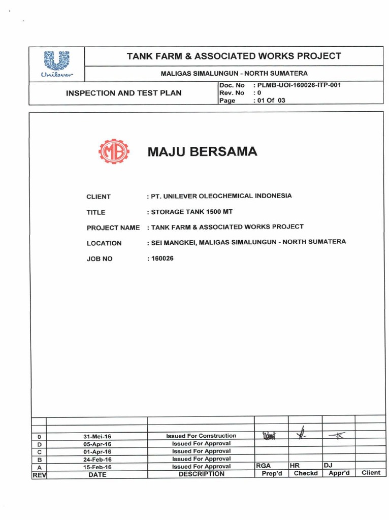 Inspection & Test Plan | PDF