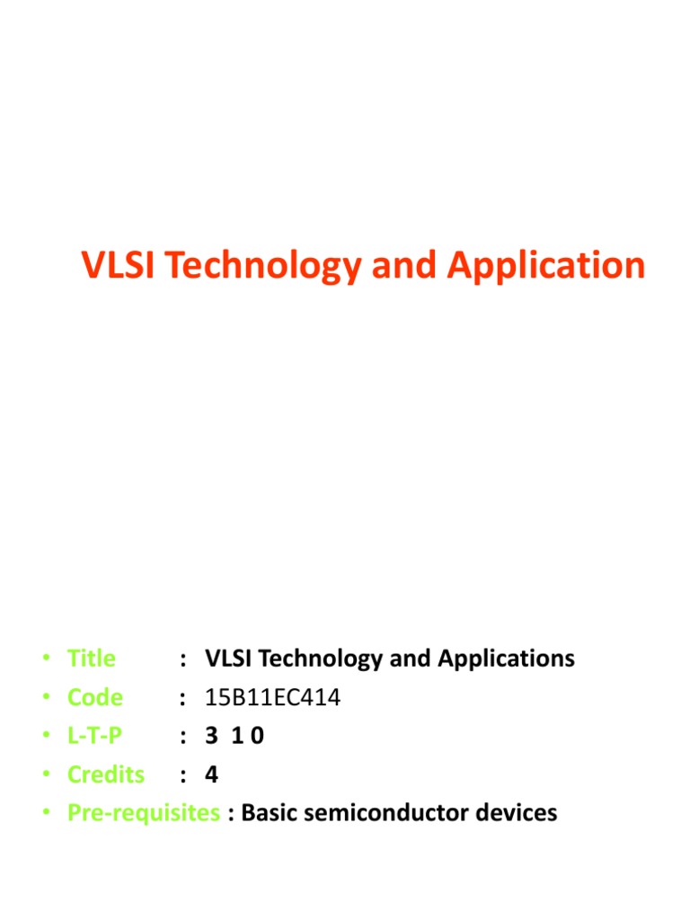 VLSI Technology and Application | PDF