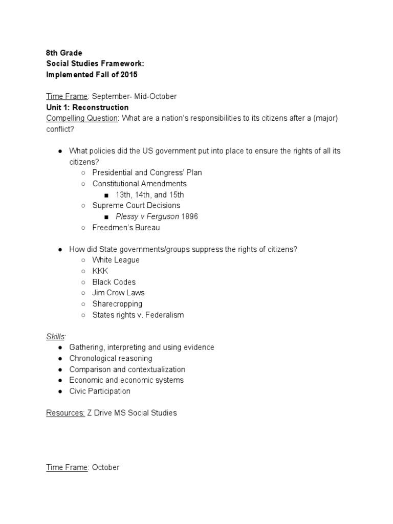 8 Thgradeframework | PDF | Cold War | African American Civil Rights ...