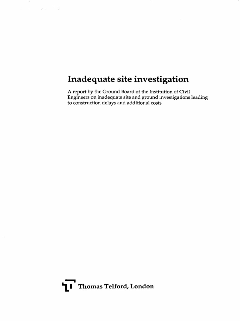 Inadequate Site Investigation PDF | PDF | Geotechnical Engineering ...