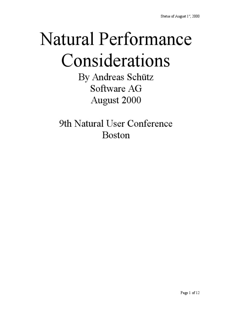 Nat Performance | PDF | Variable (Computer Science) | Databases