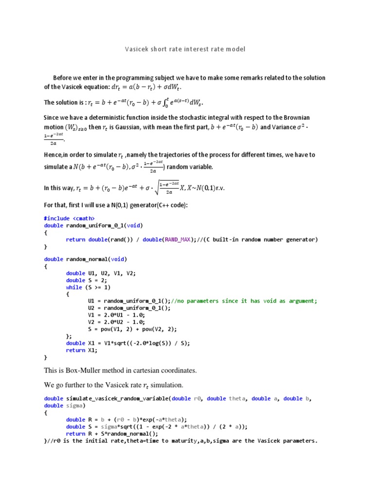 Vasicek Model Simulation Guide | PDF | Computer Programming | Software Engineering