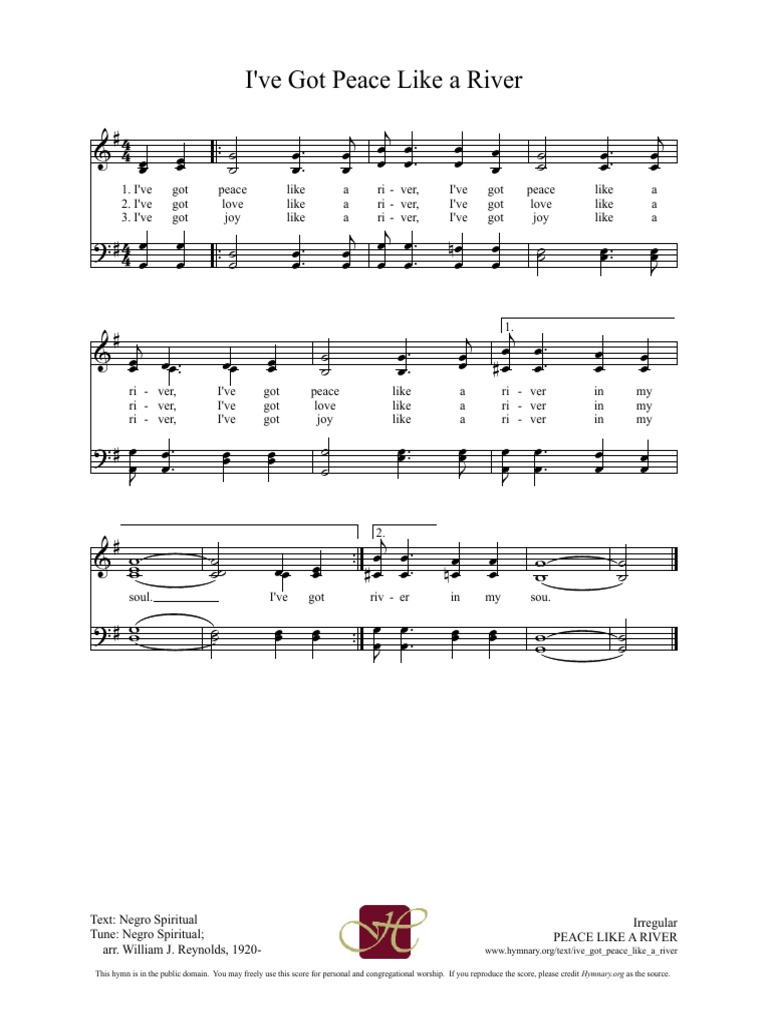 Peace Like A River | PDF | Hymns | Christian Music