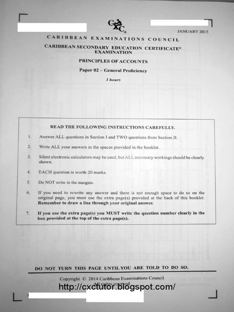 Csec Poa Paper2 Jan2015 | PDF | Debits And Credits | Book Value